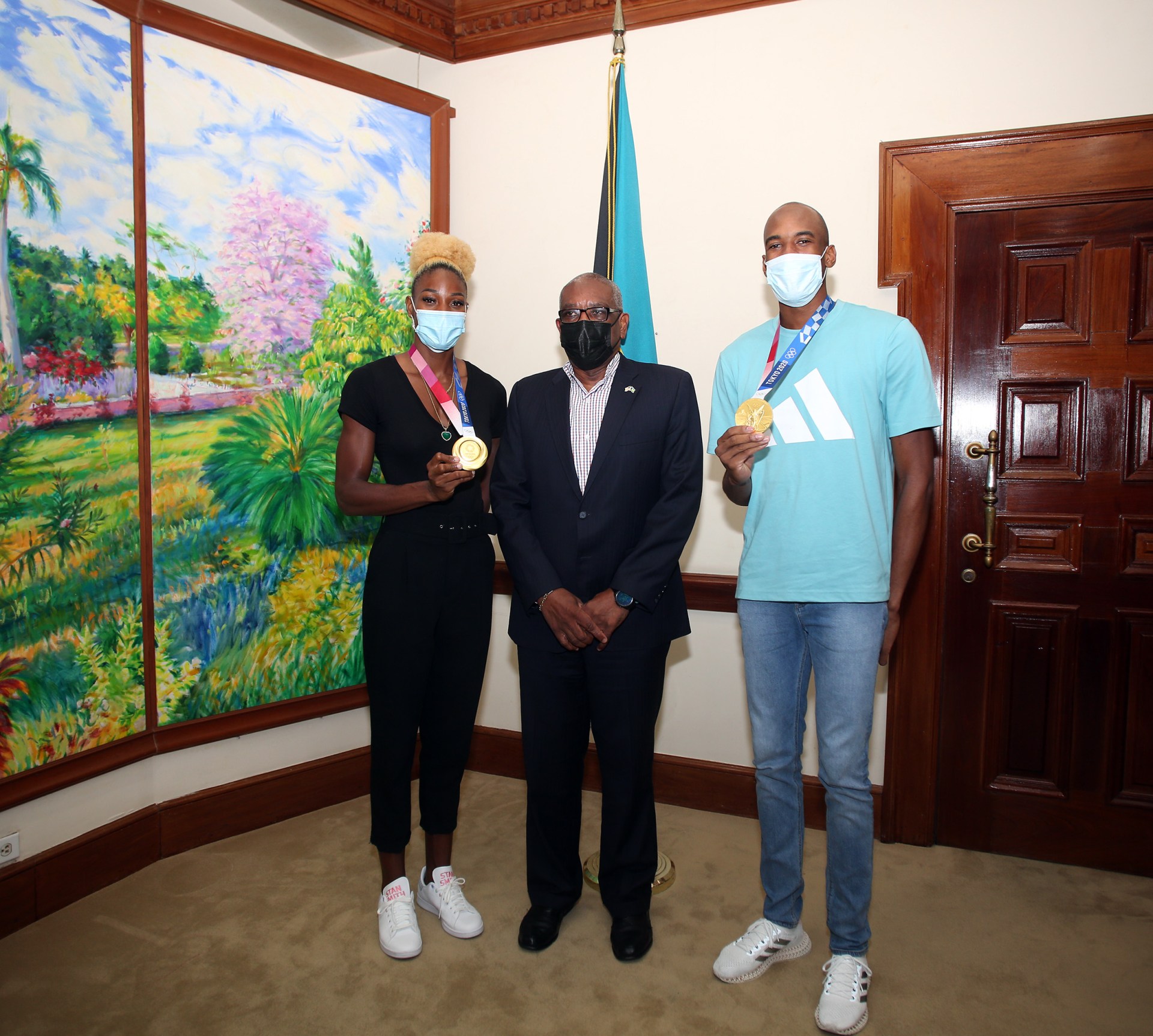 Olympic Gold Medalists Pay Courtesy Call on the Prime Minister - ZNS ...