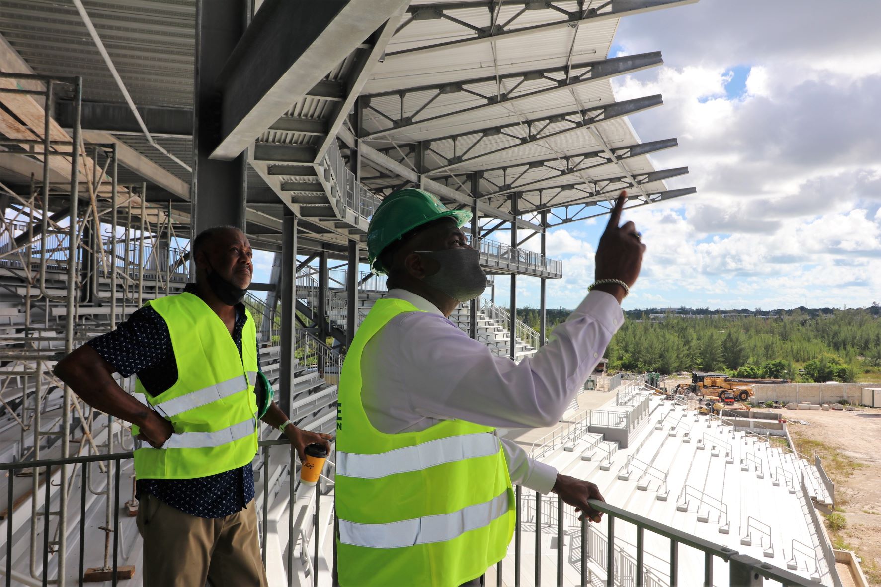 Minister Bowleg views Andre Rodgers National Baseball Stadium - ZNS BAHAMAS