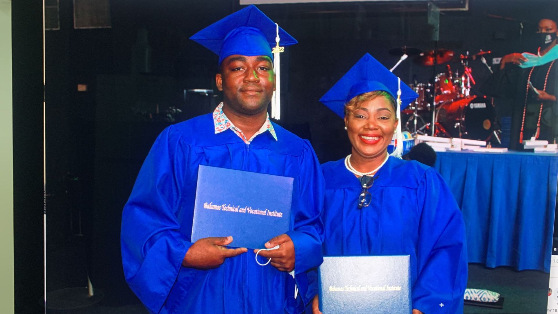 Mother and Son Graduate from BTVI Together - ZNS BAHAMAS