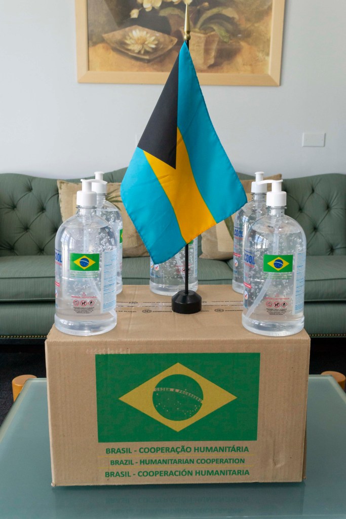 Brazilian Embassy Donates 1200 Cases of Hand Sanitizer - ZNS BAHAMAS