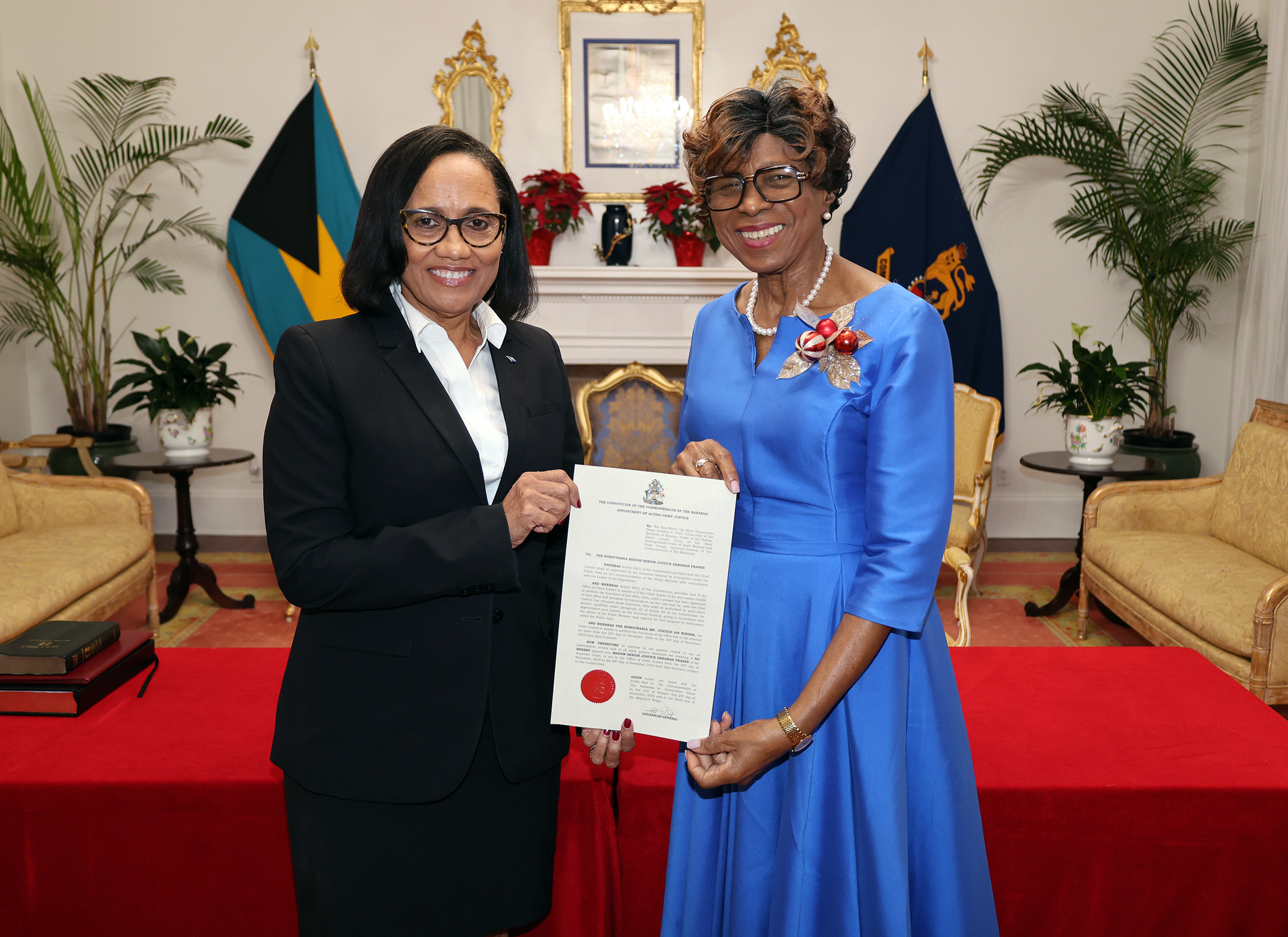 Senior Justice Deborah Fraser, sworn in as Acting Chief Justice - ZNS ...